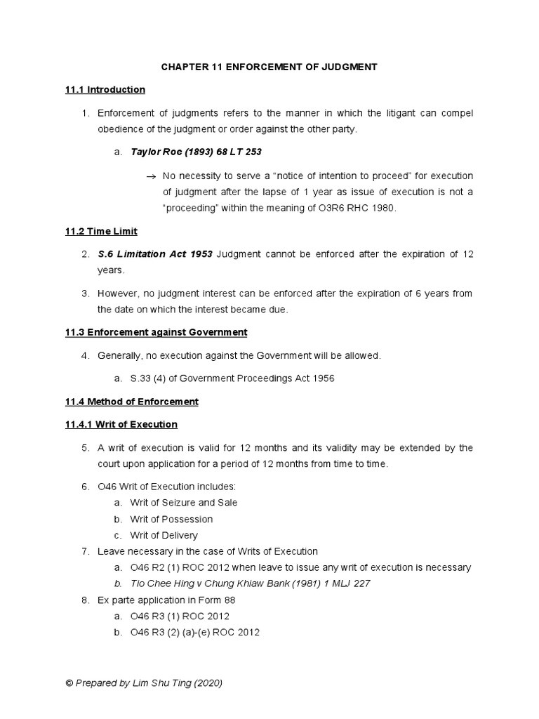 Enforcement of Judgment Procedures | PDF | Garnishment | Judgment (Law)