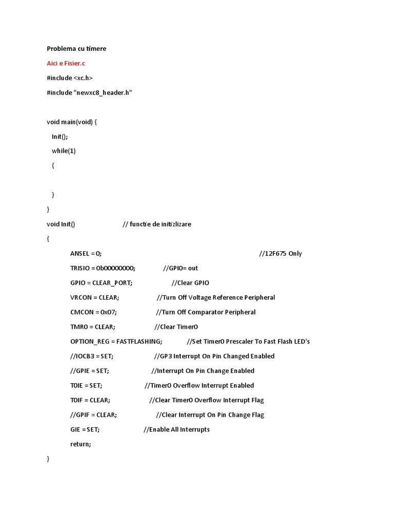 Aici e Fisier.c: Problema Cu Timere | PDF | Classes Of Computers ...