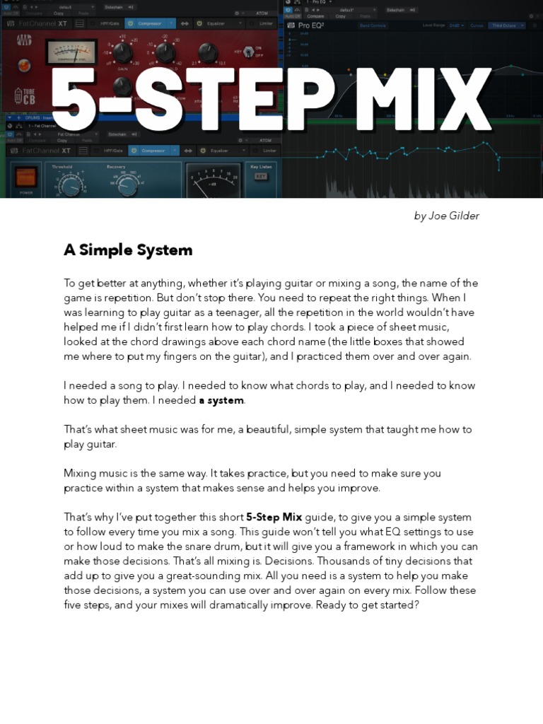 5 Step Mix PDF | PDF | Sound Recording | Sound Production