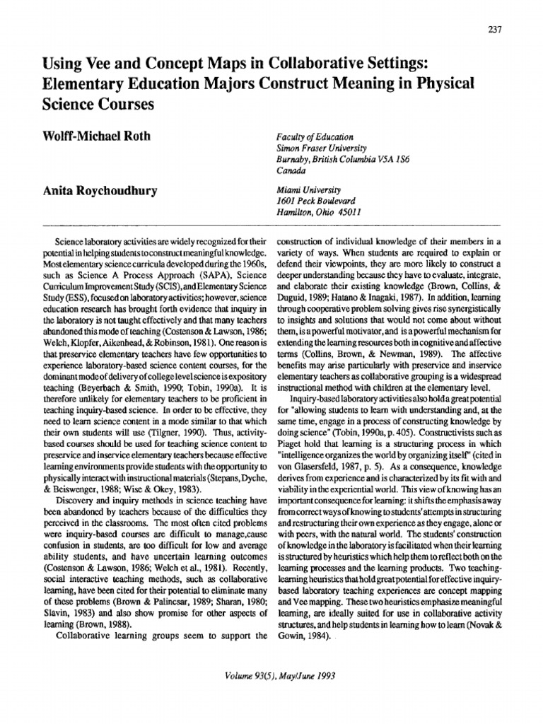 Using Vee and Concept Maps in Collaborat PDF | PDF | Inquiry Based ...