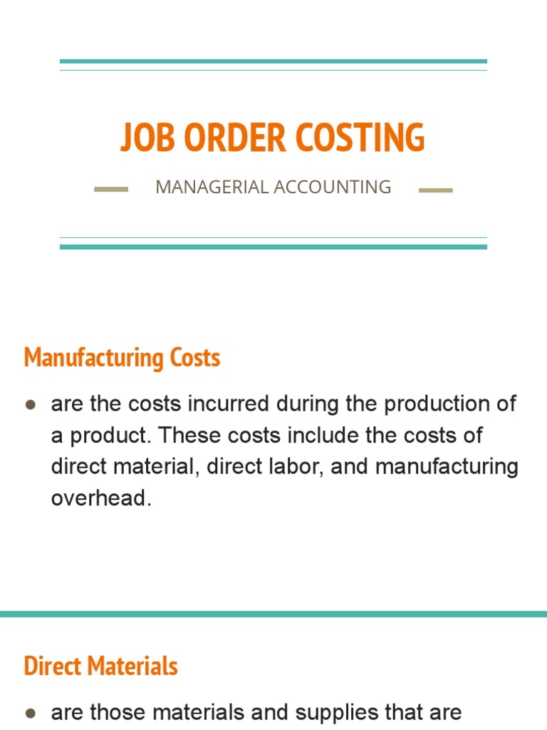 Job Order Costing: Managerial Accounting | PDF | Cost | Inventory