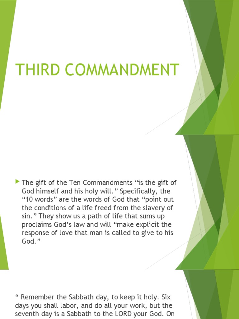Third Commandment | PDF | Ten Commandments | Genesis Creation Narrative