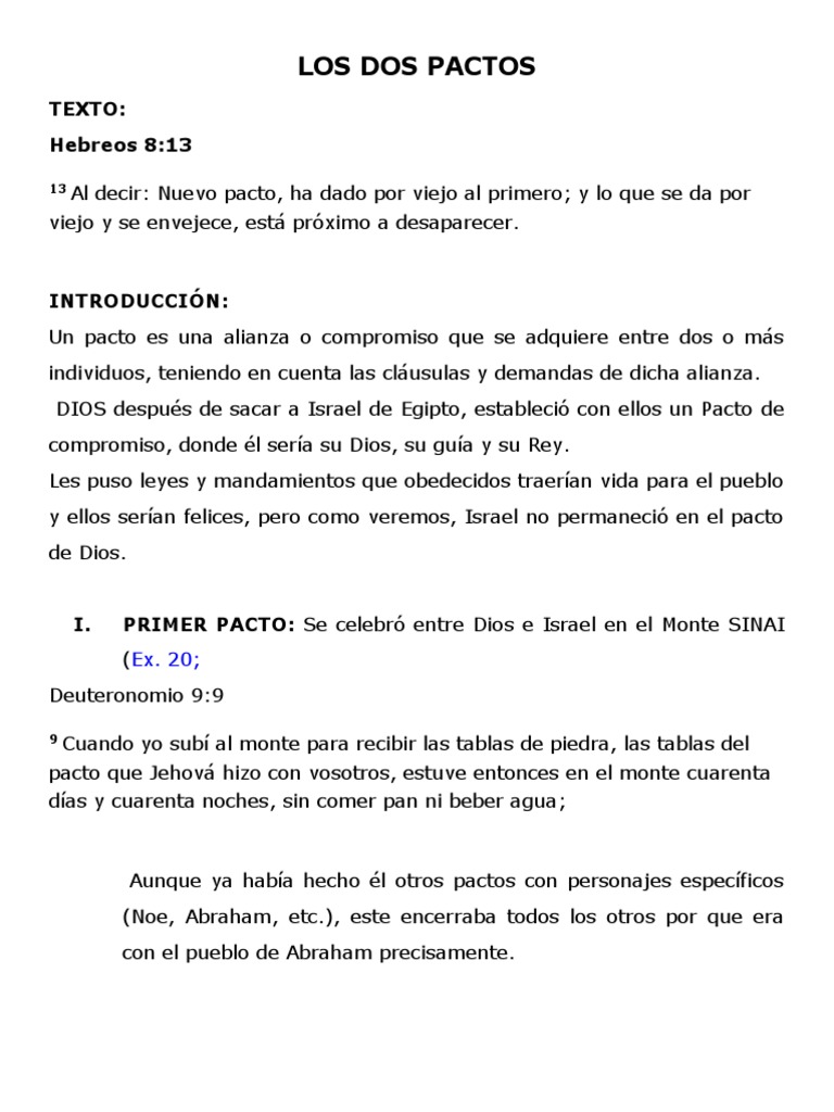 Los Dos Pactos | PDF | Sacerdote | Diez Mandamientos