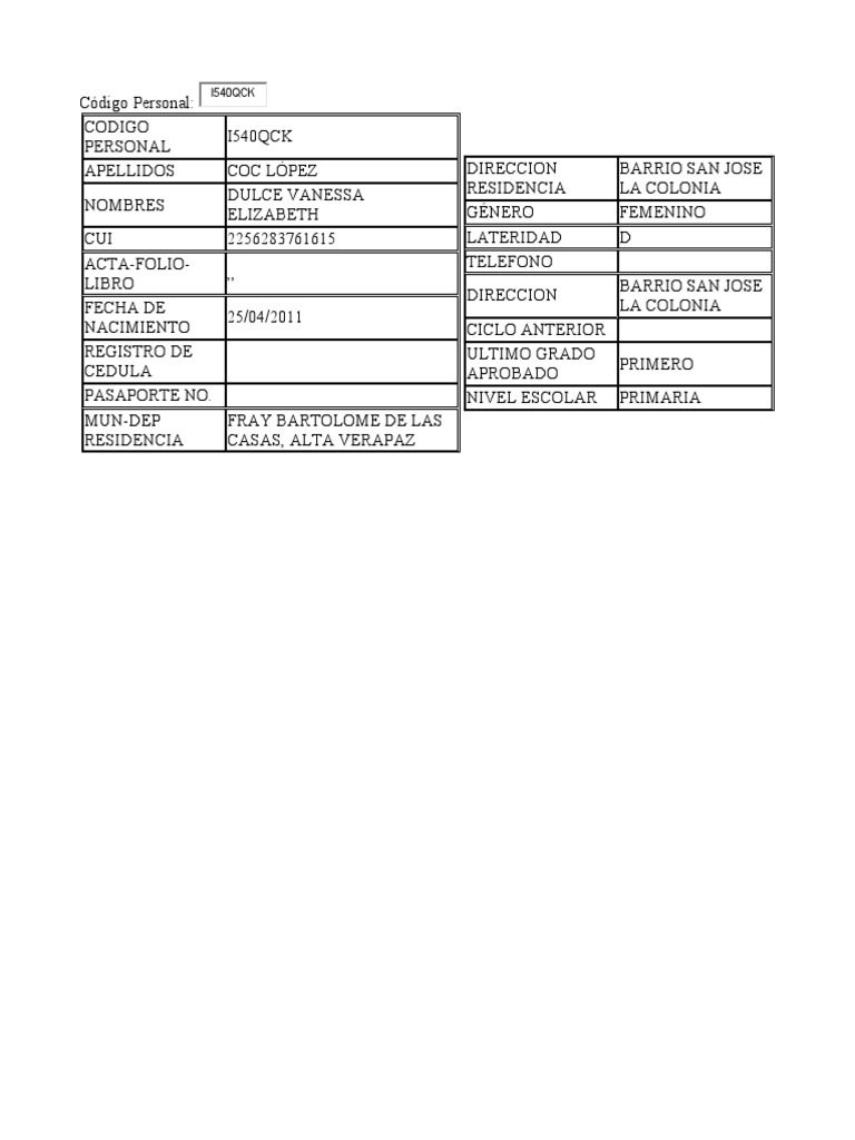 Código Personal | PDF