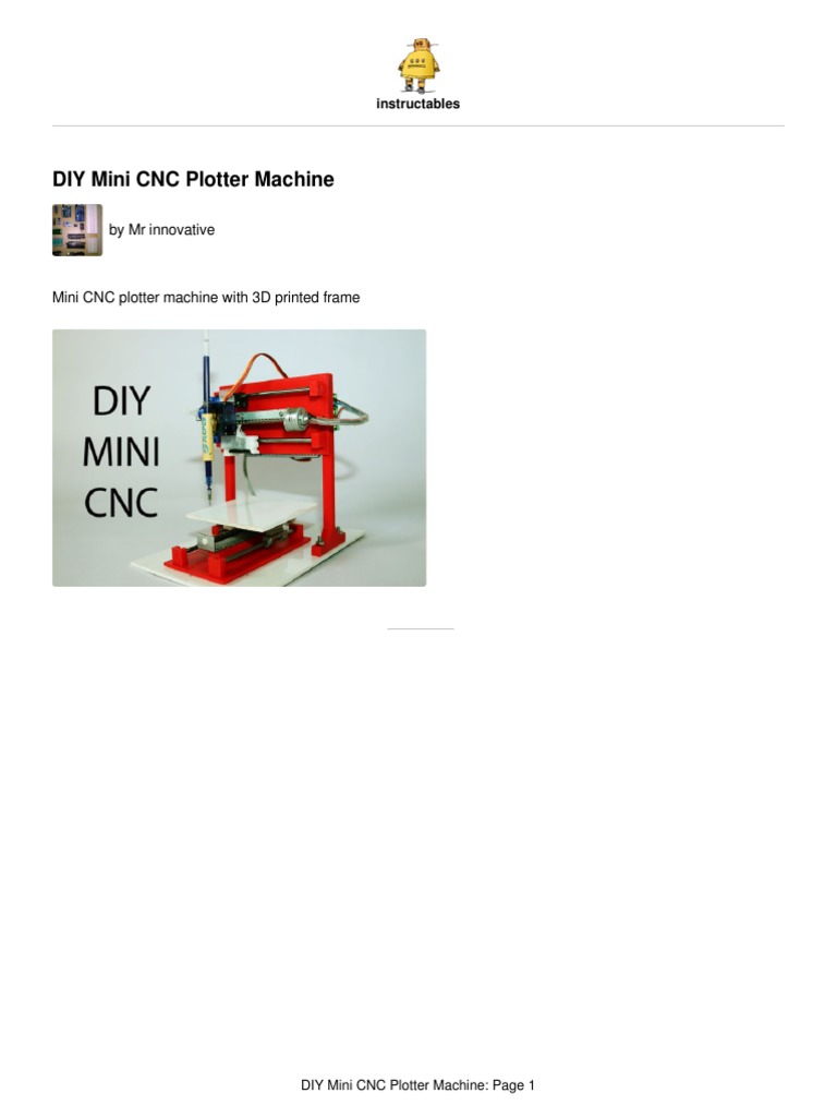 DIY Mini CNC Plotter Machine: by MR Innovative | PDF | Printed Circuit ...