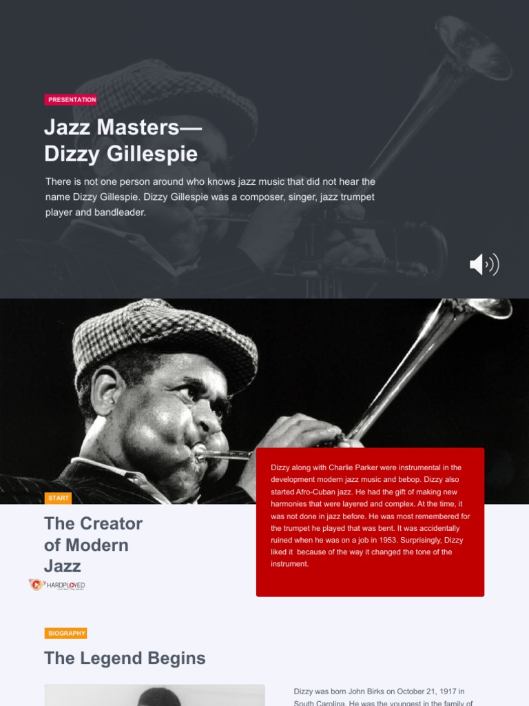 Dizzy Gillespie: Jazz Innovator Biography | PDF | American Styles Of ...