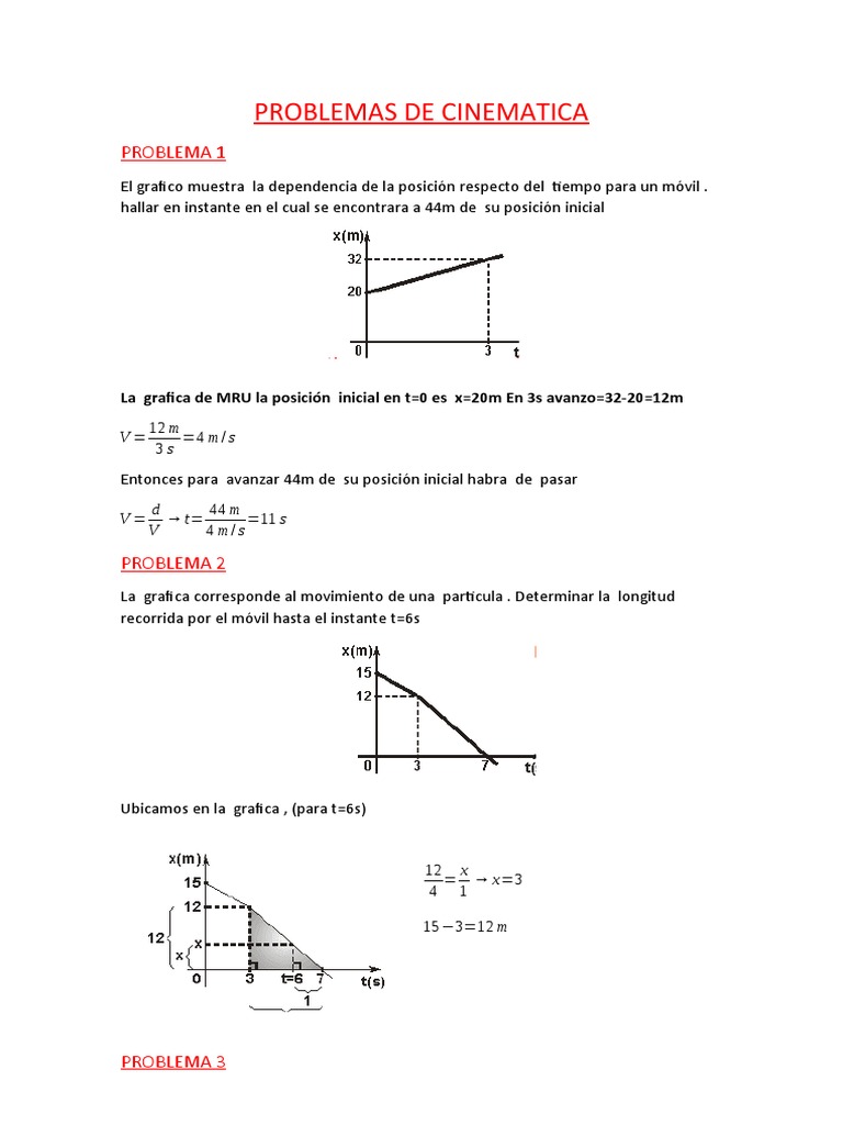 Problemas de Cinematica Elemental | PDF | Cinemática | Velocidad