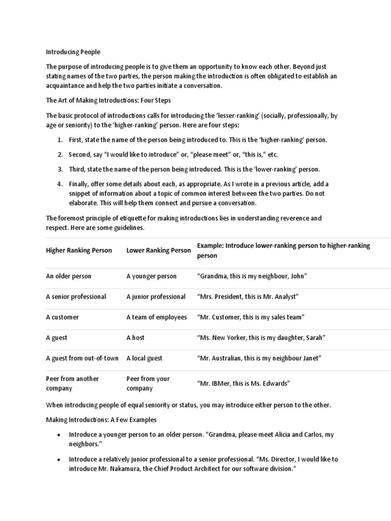 A Guide to Mastering the Art of Introductions: Principles, Steps ...