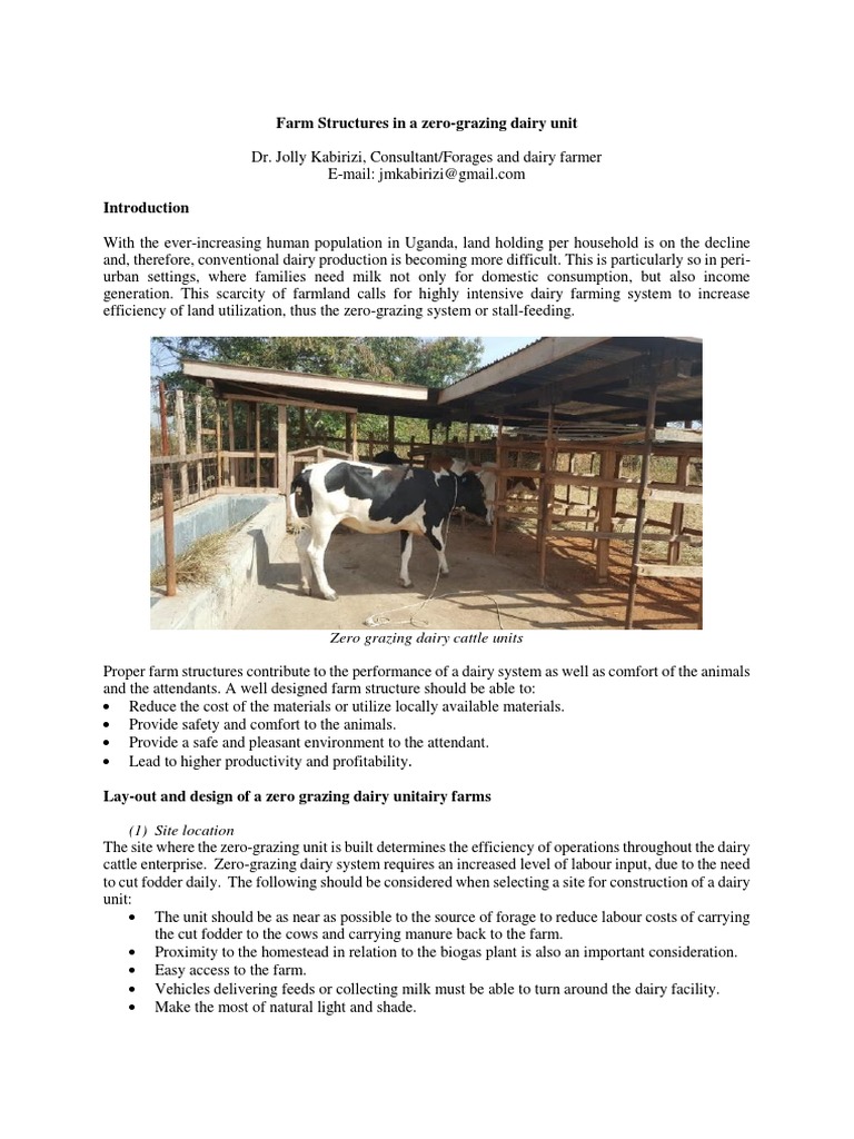 Farm Structures in A Zero-Grazing Dairy Unit | PDF | Dairy Cattle | Cattle