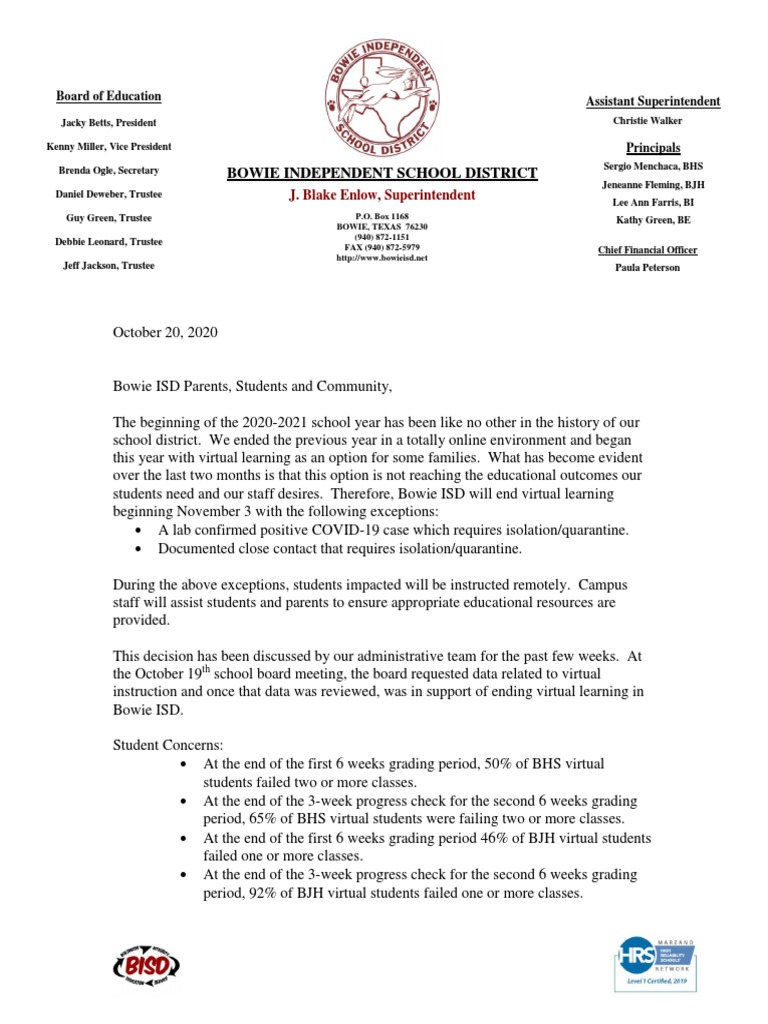 Virtual Learning Letter | Download Free PDF | Teachers | Communication