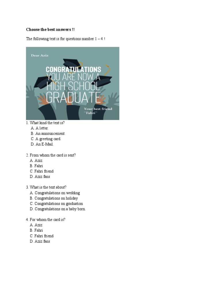 Choose The Best Answers !! | PDF