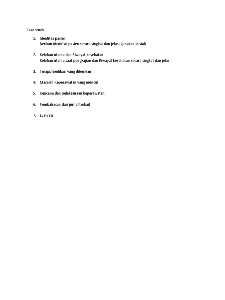 Contoh Format Case Study | PDF | Pengembangan Diri | Sains & Matematika