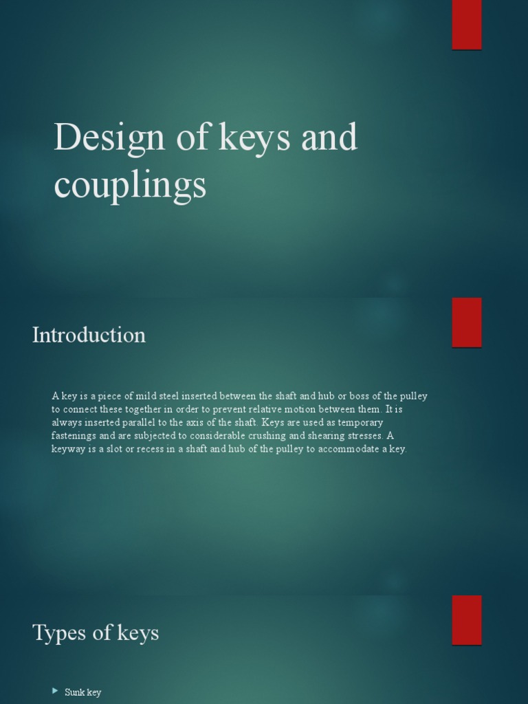 Design of Keys and Couplings | Download Free PDF | Equipment ...