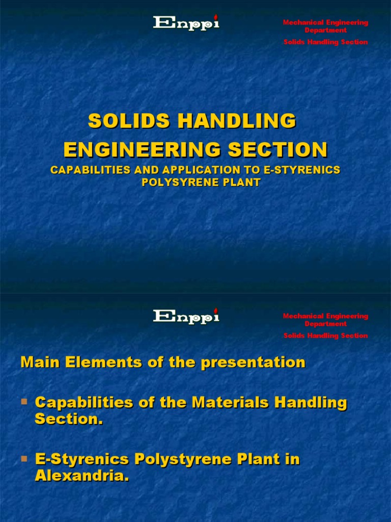 Solids Handling Engineering Section | PDF | Crane (Machine) | Equipment