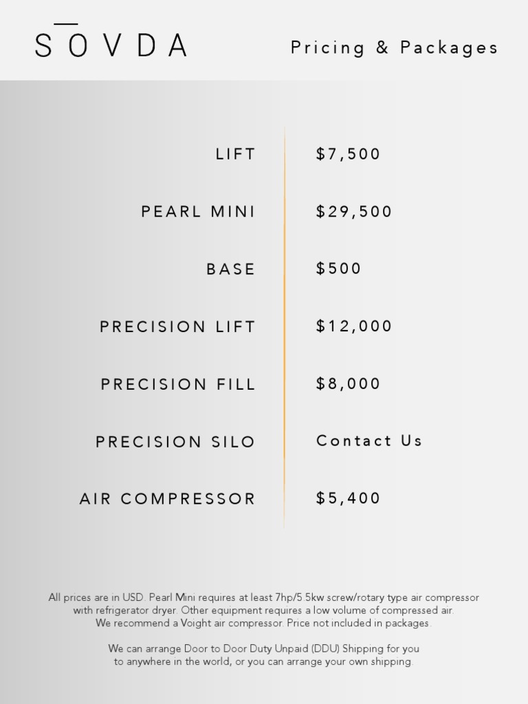 Sovda Pricing&Packages 2020 - v1 | PDF