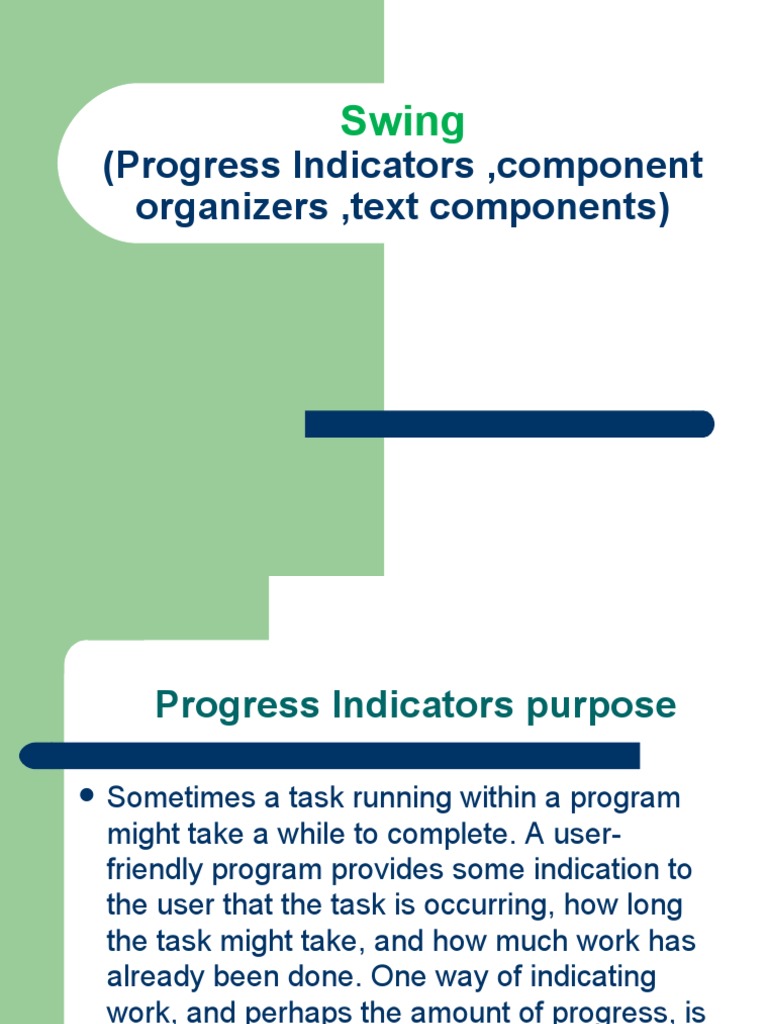 Progress Indicators, Component Organizers, Text Components | PDF ...