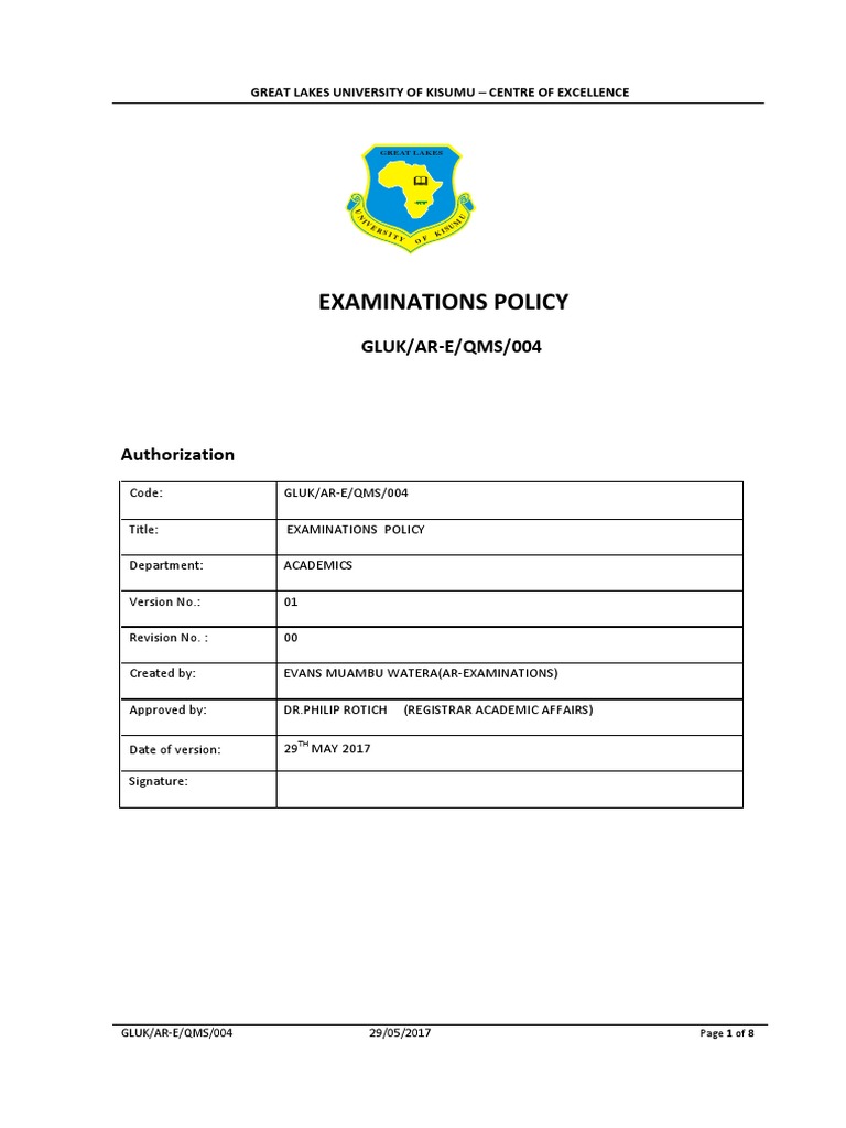 University Examination Policy | PDF | Educational Assessment | Quality ...