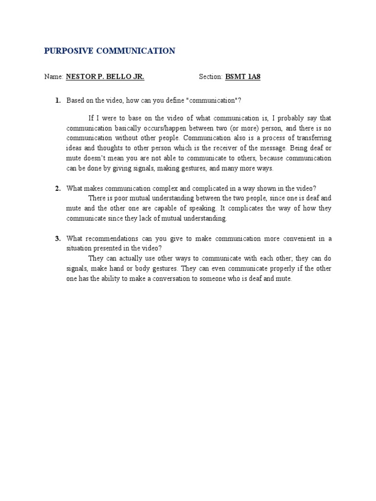 Purposive Communication | PDF