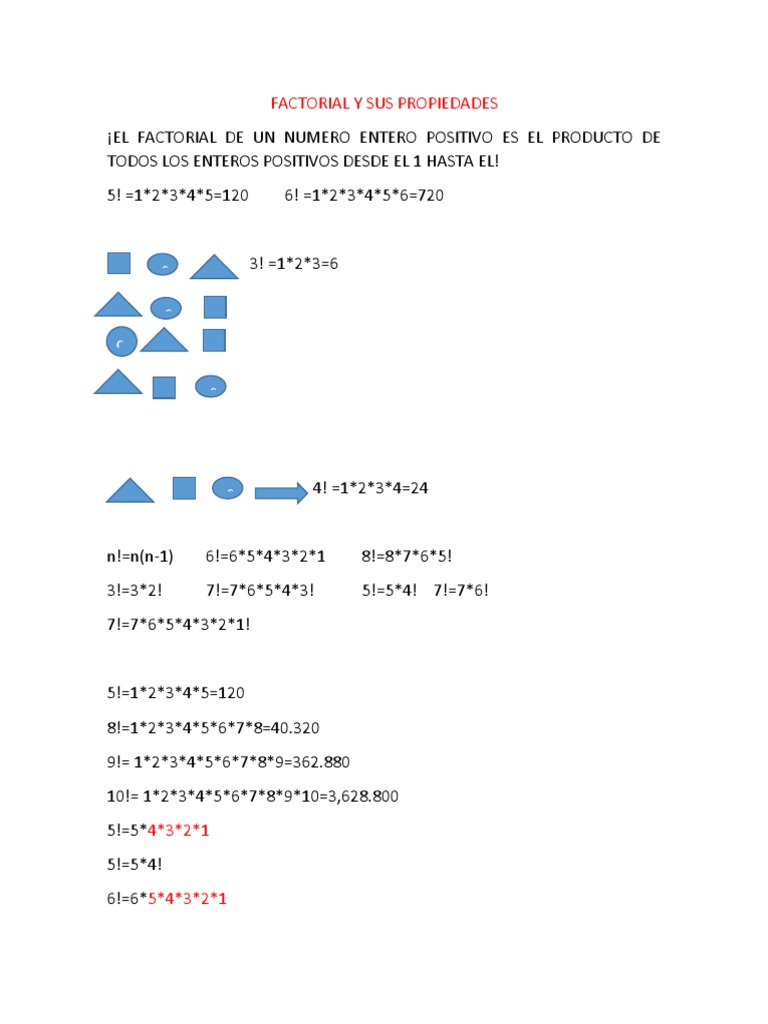 Factorial y Sus Propiedades | PDF | Métodos de evaluación | Análisis ...