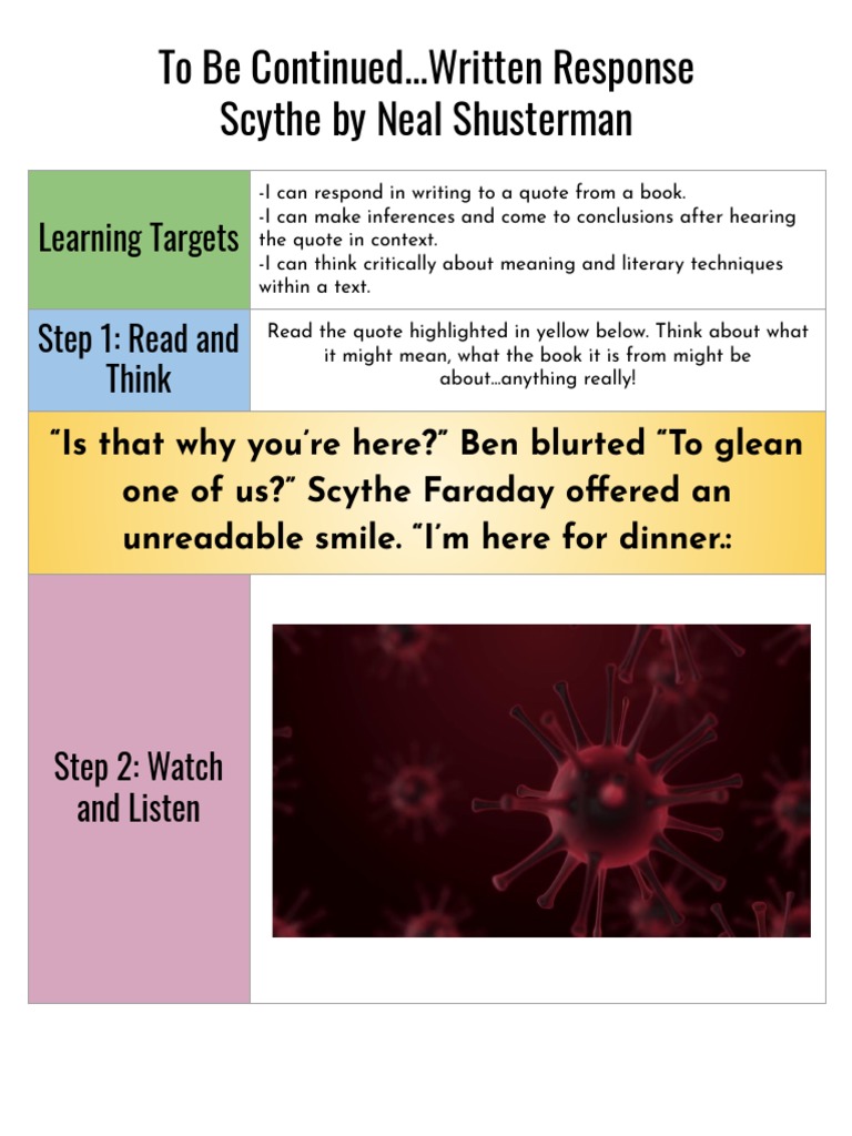 Scythe Written Response Hyperdoc | PDF | Self-Improvement