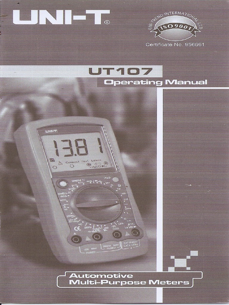 Multimetro Automotriz UNI-T UT107-operation Manual | PDF | Diode ...