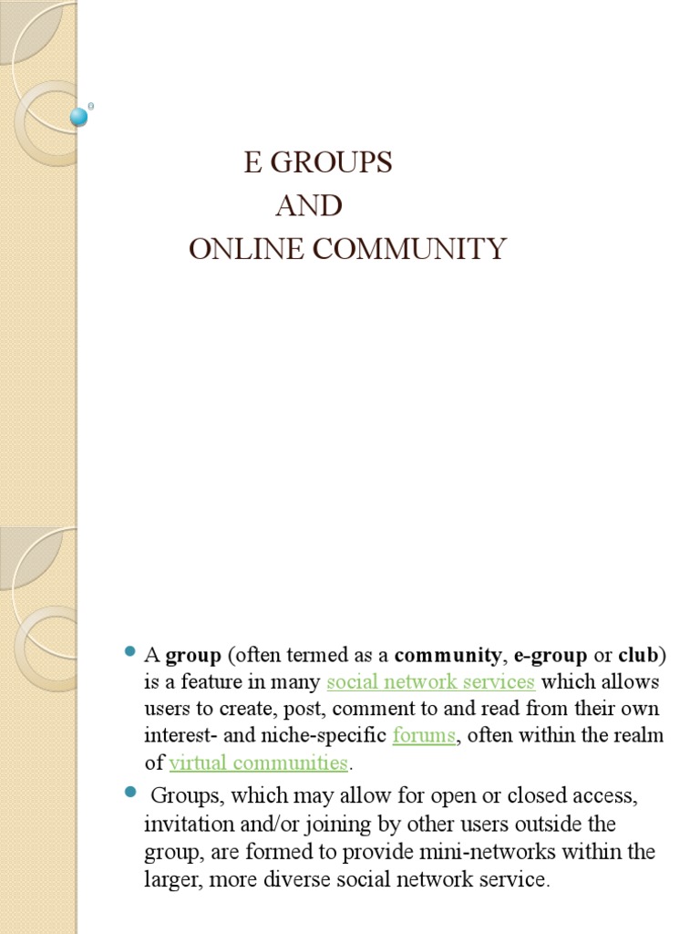 E Group-1 | PDF | Internet Forum | Community