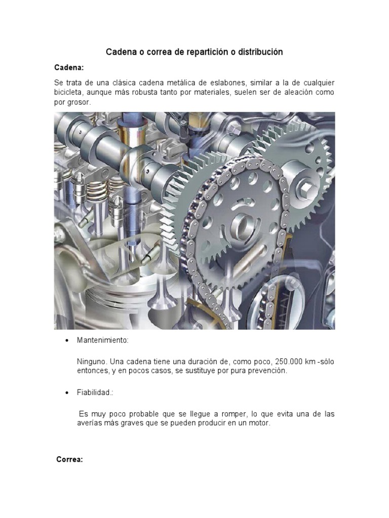 Cadena o Correa de Repartición o Distribución | PDF | Motor de ...