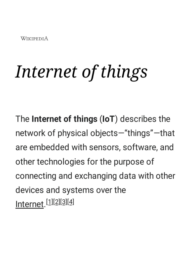 Internet of Things - Wikipedia PDF | PDF | Internet Of Things ...