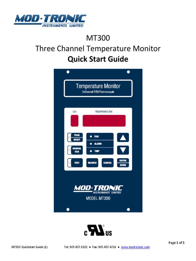MT300 Three Channel Temperature Monitor: Quick Start Guide | PDF | Usb ...