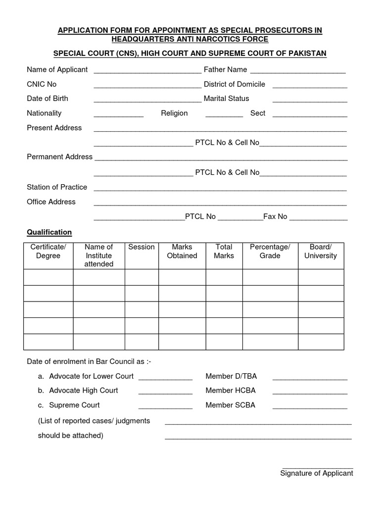 Application Form SPP PDF | Download Free PDF | Advocate | Prosecutor