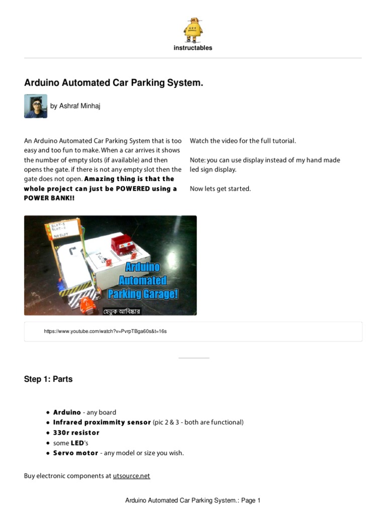Arduino Automated Car Parking System PDF | Download Free PDF | Arduino ...