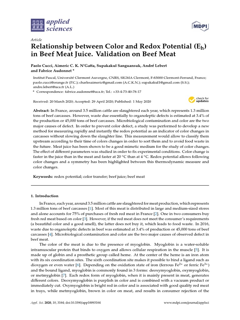 Relationship Between Color and Redox Potential Eh | PDF | Chemistry ...