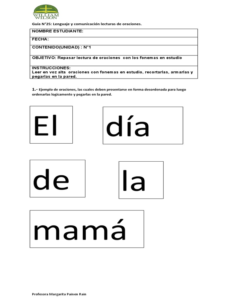LECTURAS DE Oraciones GUÍA #25 | PDF