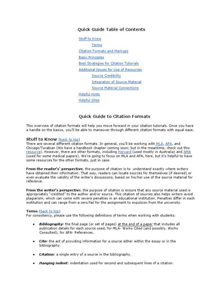 Notes On Citation Formats | Download Free PDF | Citation | Apa Style