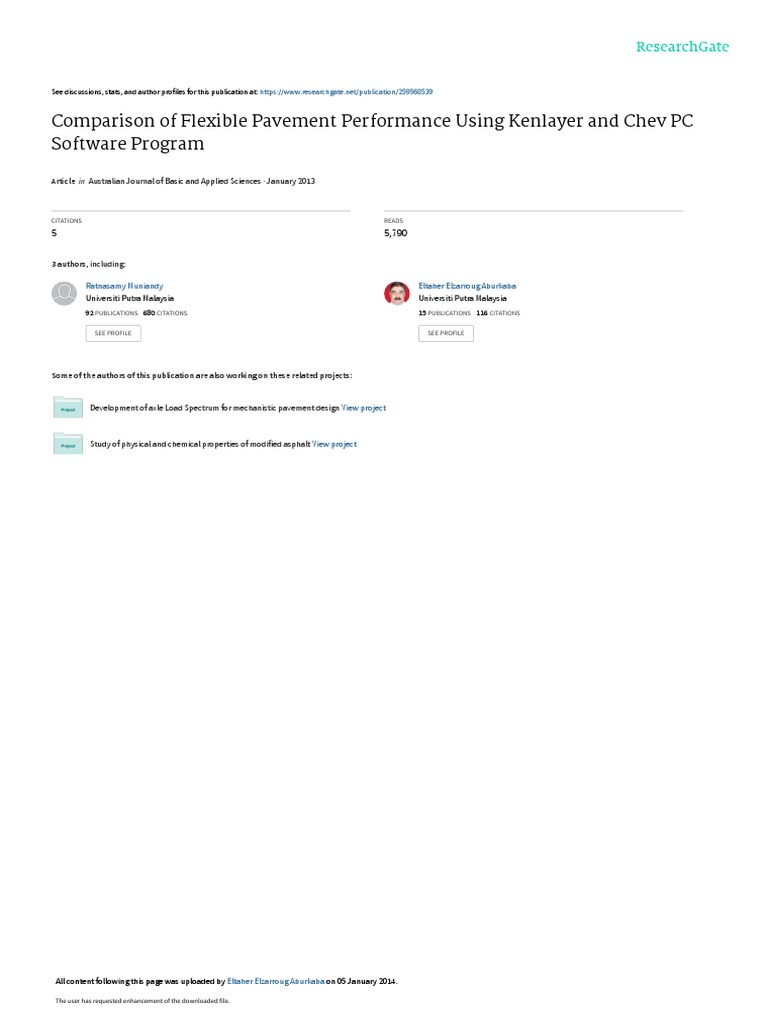 Comparison of Flexible Pavement Performance Using Kenlayer and Chev PC ...