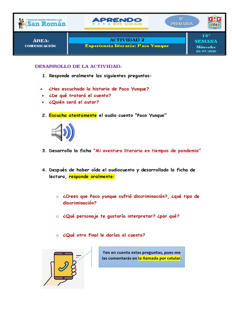Actividad 3 - Semana 16 Aventura Literaria | PDF