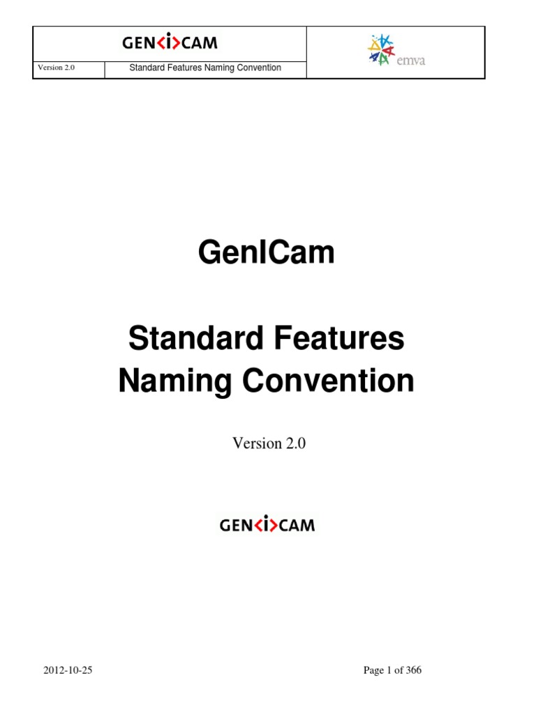 GenICam SFNC 2 0 0 PDF | PDF | Telecommunications | Electronics