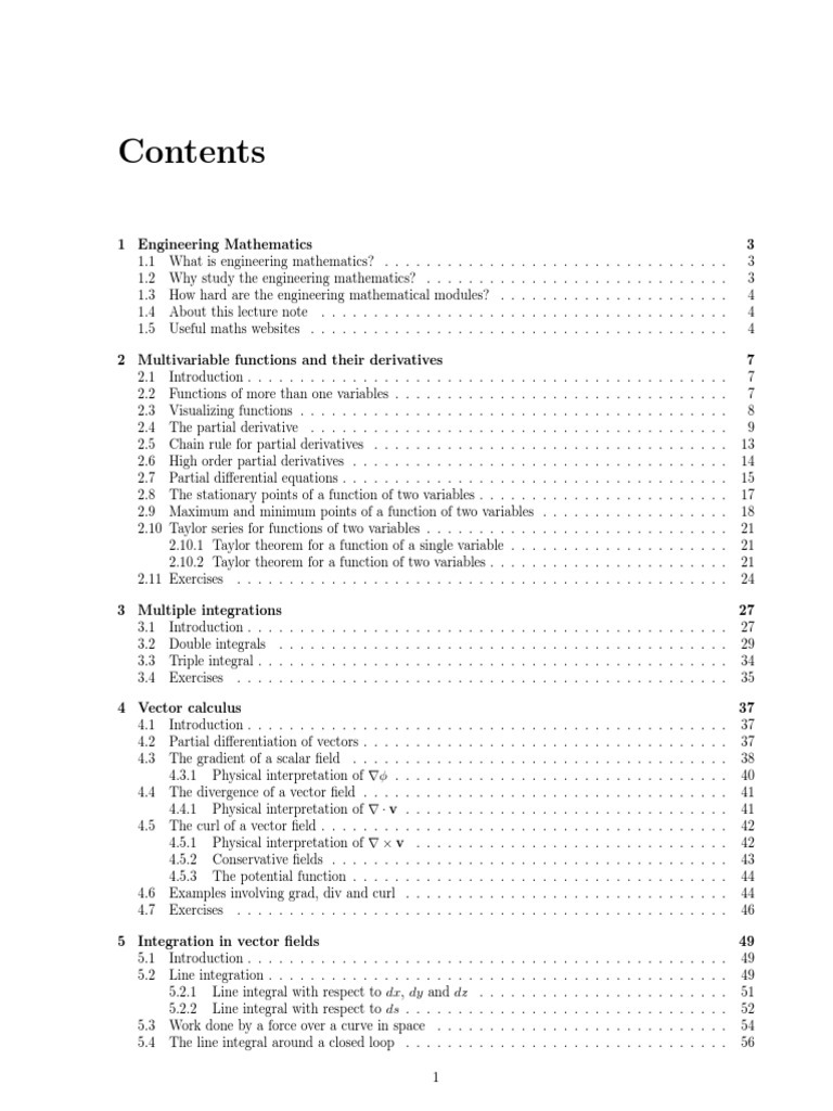 Multivariable Functions Fields and Vector Calculus Notes 2020 PDF | PDF ...