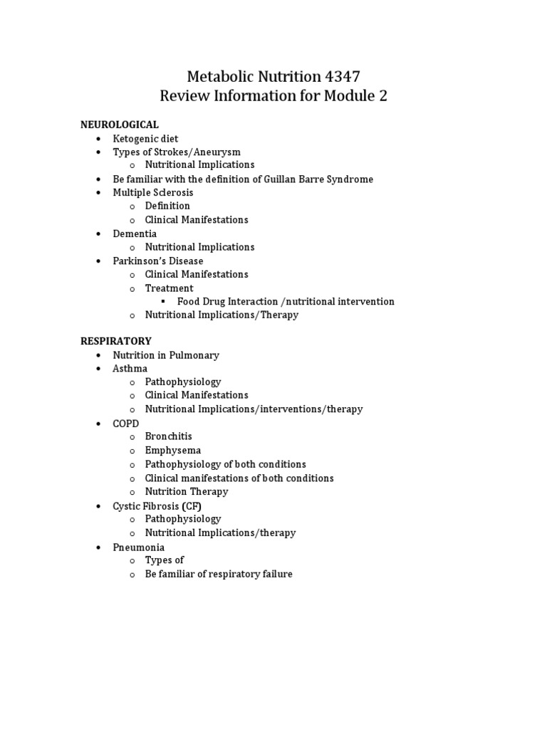 MNT Module 2 Review | PDF