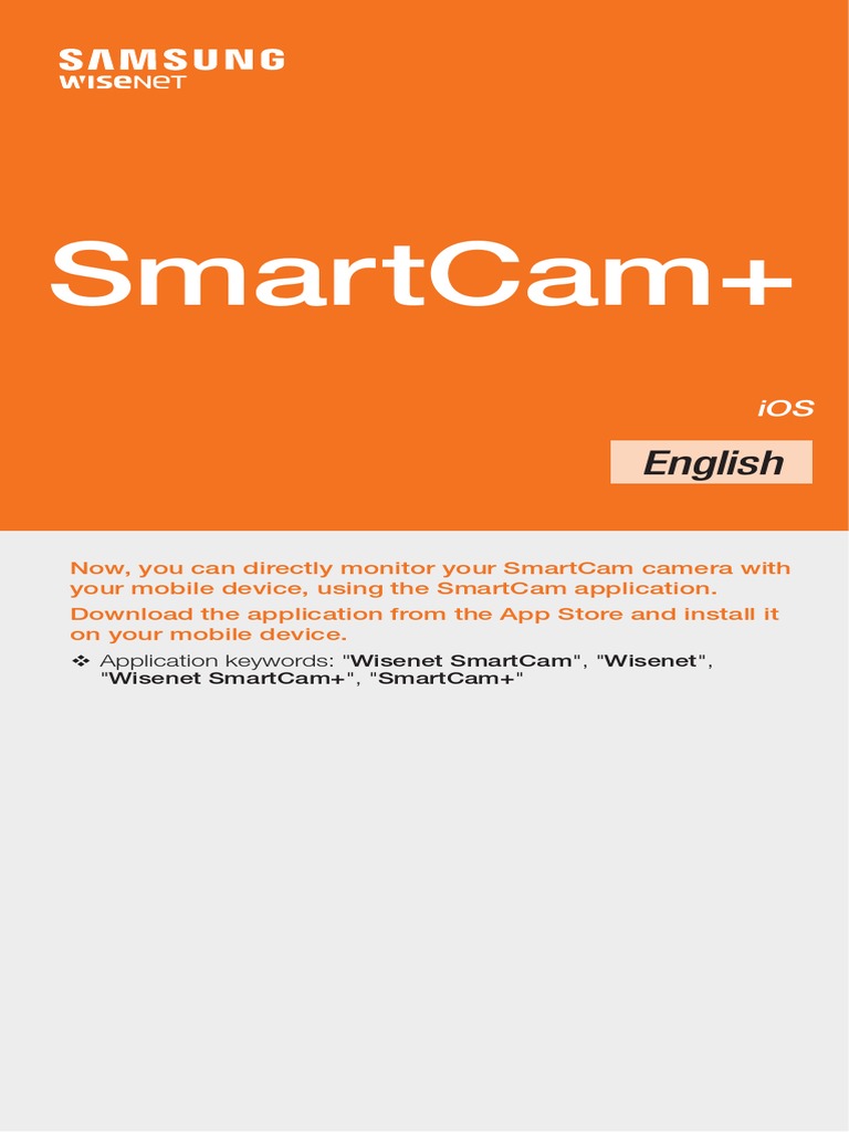 Wisenet Samsung AppManual - SmartCam - Ios - English | PDF | Ios | Wi Fi