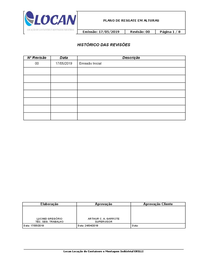 Plano de Resgate em Alturas | PDF | Primeiros socorros | Bem-estar