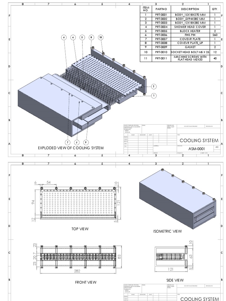 Exploded View of Cooling System ASM-0001 | PDF | Building Materials ...