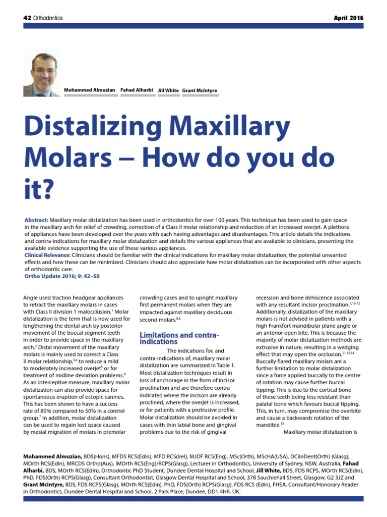 A Review of Molar Distalisation Techniqu PDF | PDF | Orthodontics ...