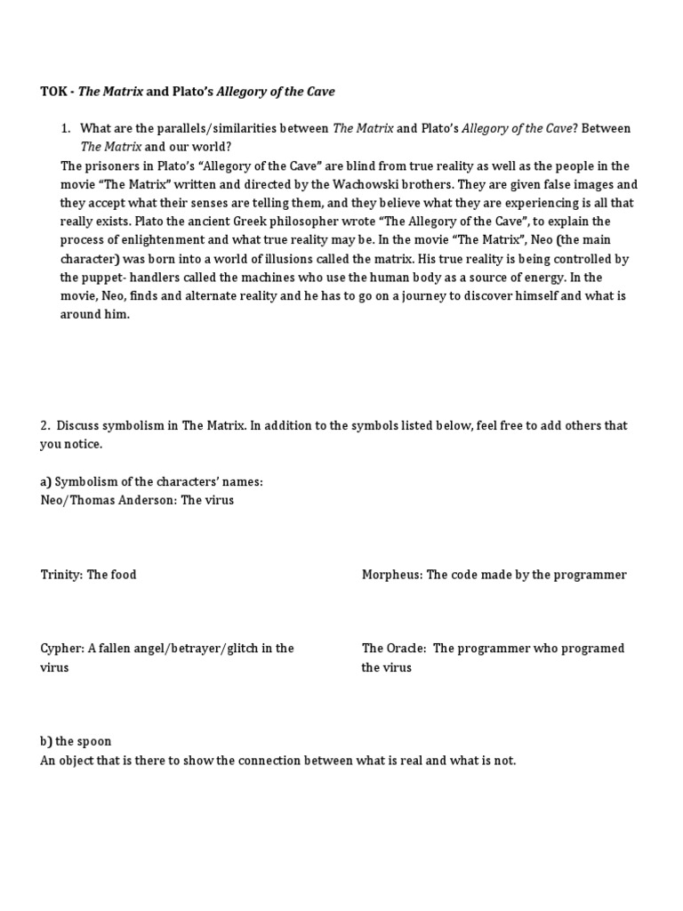 The Matrix TOK Study Guide | PDF | Philosophical Theories | Cognitive ...