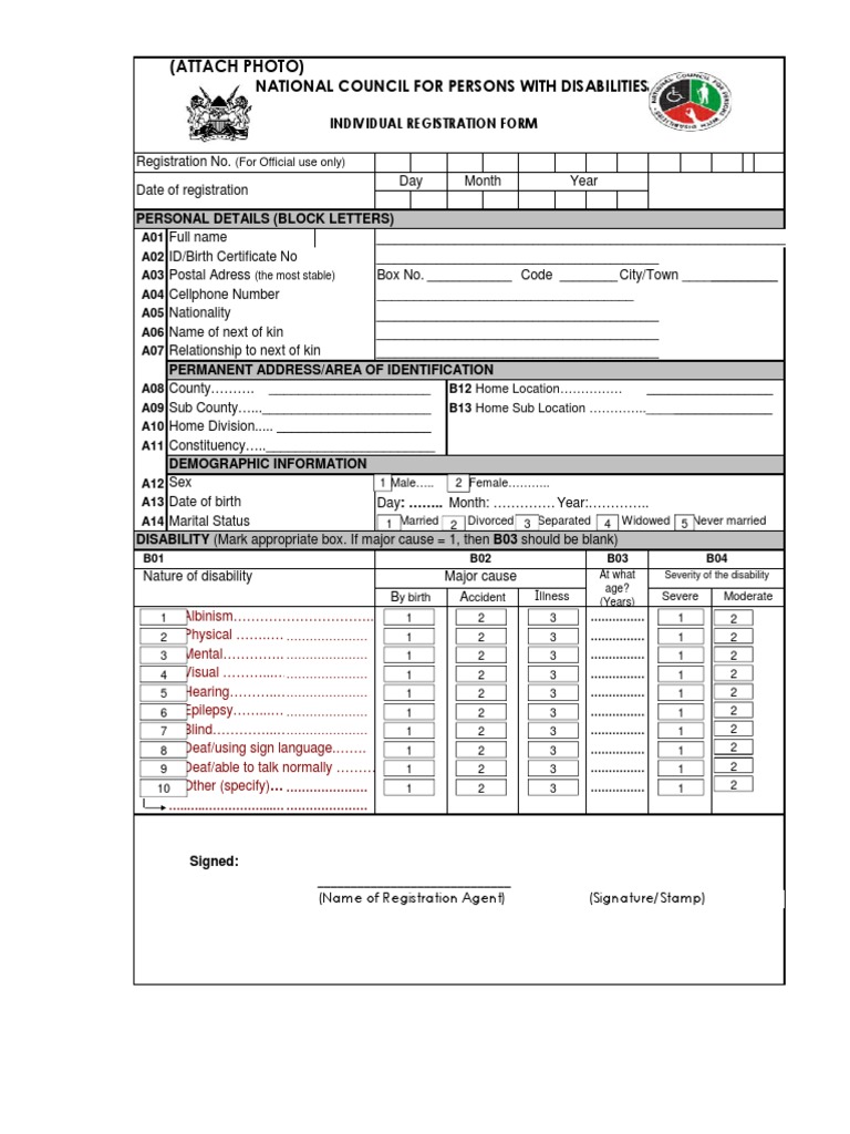Individual Registration Form | PDF | Disability | Written Communication