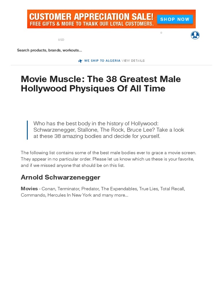 Movie Muscle - The 38 Greatest Male Hollywood Physiques of All Time ...