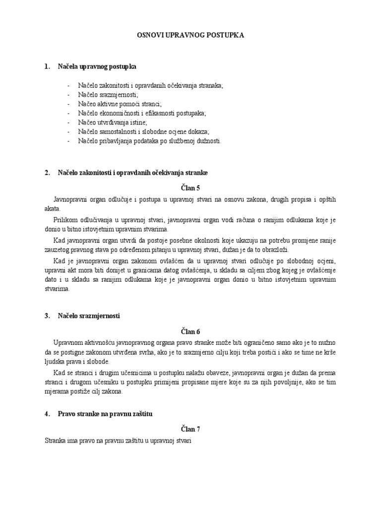 Osnovi Upravnog Postupka | PDF