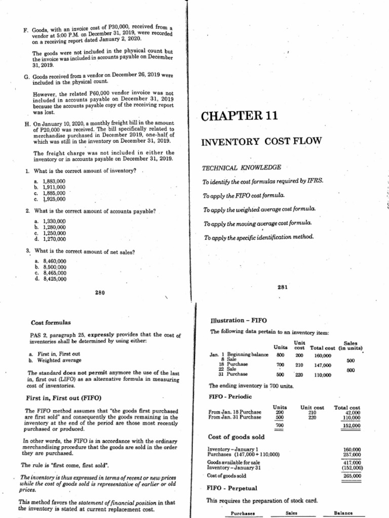 Chapter 11 Inventory Cost Flow Pdf