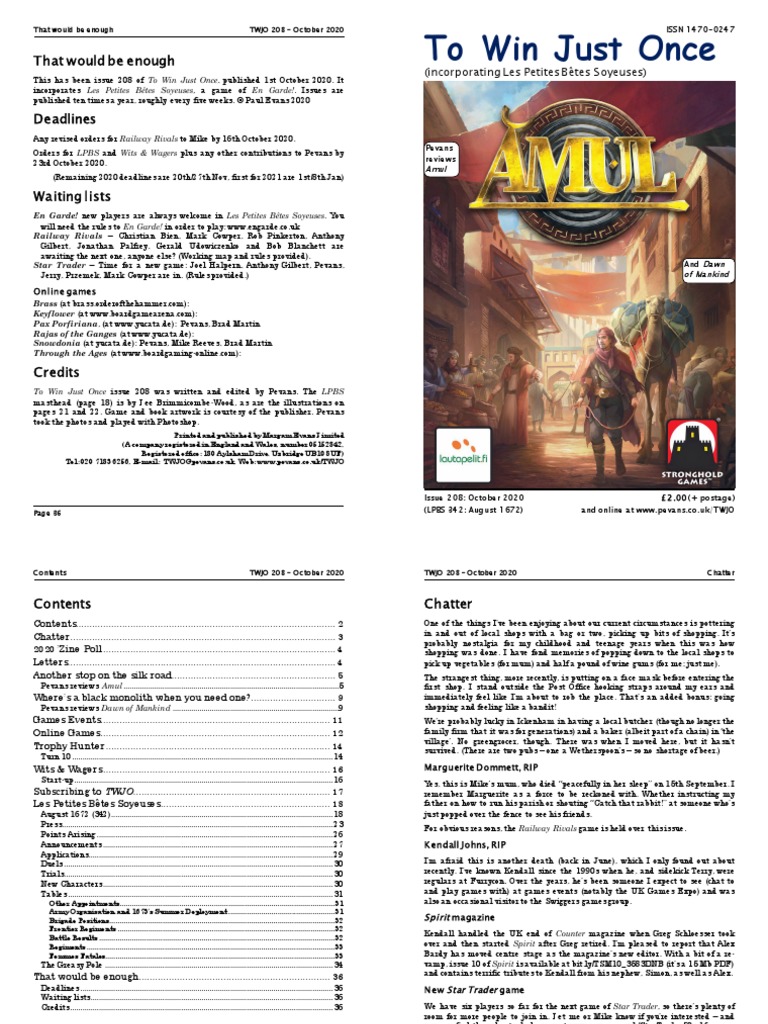 To Win Just Once: That Would Be Enough | PDF