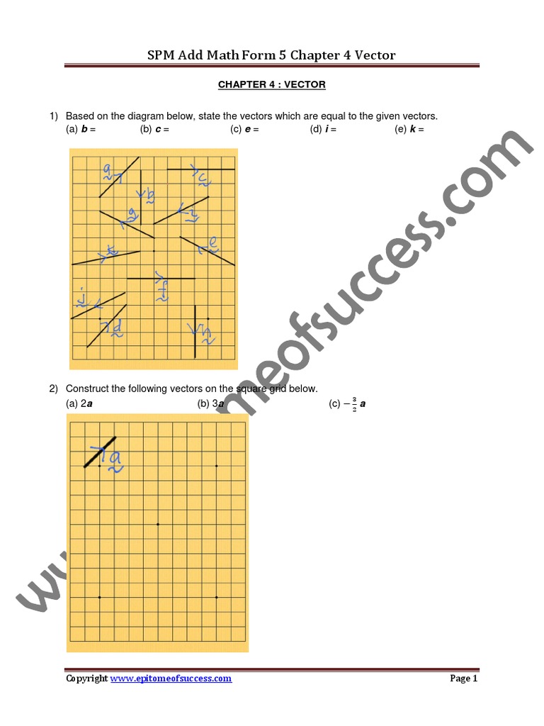 SPM Add Math Form 5 Chapter 4 Vector | PDF